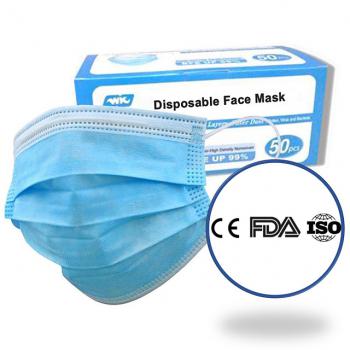 IN STOCK! Box of 50 - 3-Ply Disposable Earloop Face Masks | Hi-Viz ...